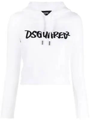 Dsquared2 Logo-print Long-sleeve Hoodie - White