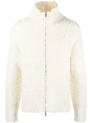JIL SANDER High-neck Zip-up Shearling Jacket