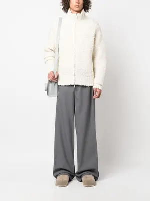 JIL SANDER High-neck Zip-up Shearling Jacket