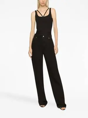 Dolce & Gabbana High-rise Straight-leg Jeans - Black