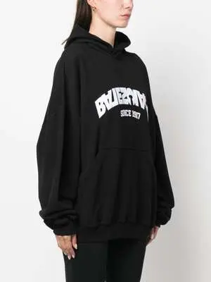 Balenciaga Back Flip-print Cotton Hoodie