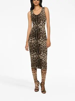 Dolce & Gabbana Leopard-print Midi Dress