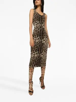 Dolce & Gabbana Leopard-print Midi Dress
