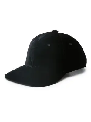 Tom Ford Logo-Print Strap Velvet Baseball Cap - Black  display picture 1