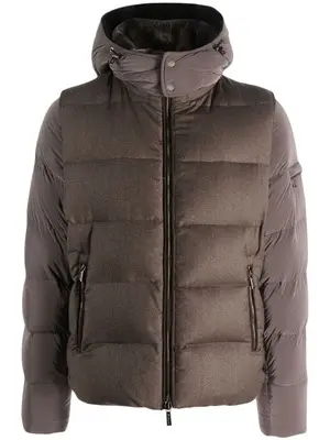 MOORER Padded Down Jacket With Detachable Hood