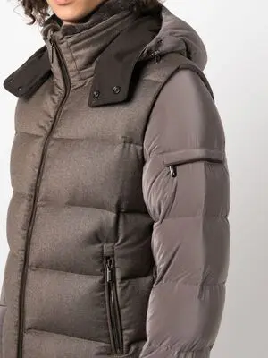 MOORER Padded Down Jacket With Detachable Hood