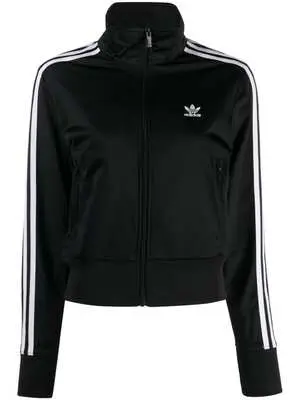 Ribbed Cuff Zip Up Tops