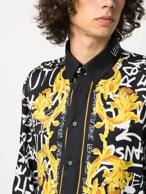 Versace Logo-print Long-sleeve Shirt