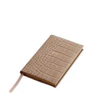 Smythson Panama Croc-effect Leather Notebook