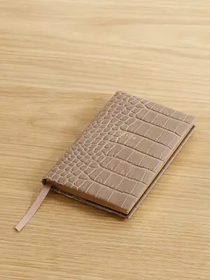 Smythson Panama Croc-effect Leather Notebook