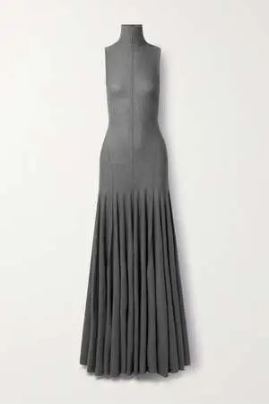 Khaite Romee Open-Back Maxi Dress Dark Gray