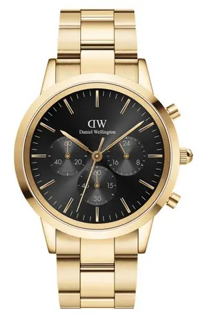 DANIEL WELLINGTON Iconic Link Chronograph Bracelet Watch - Gold
