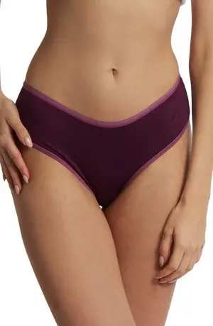 Hanky Panky Movecalm High Waist Thong - Dried Cherry Red/damson Plum
