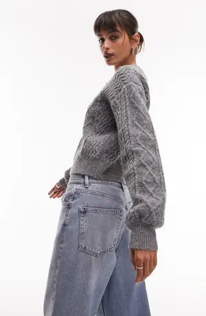 Topshop Cable Stitch Cardigan