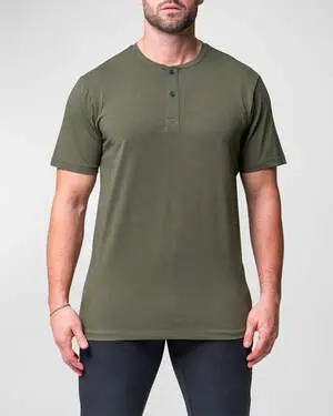 MACEOO Men & Apos;s Core Henley Shirt Green