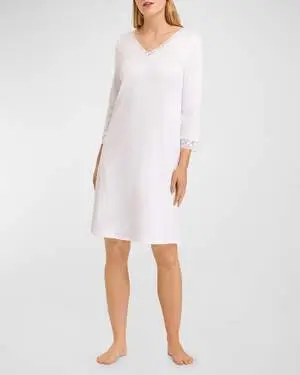 Hanro Moments Lace-trim Cotton Nightgown 101 - White