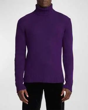 Ralph Lauren Men's Cashmere Turtleneck Sweater Zrmt Prpl