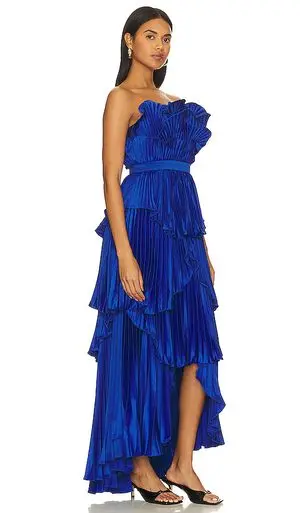 AMUR Judah Scallop Pleated Dress