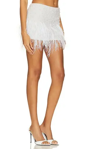 Retrofete Valli Embellished Feather Trim Skirt