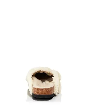 BIRKENSTOCK Boston Big Buckle Teddy Shearling Clogs - Eggshell