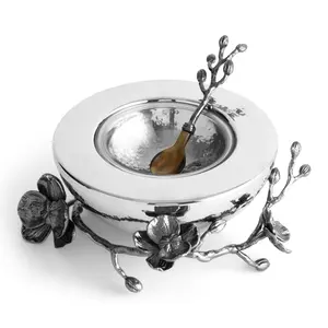 Michael Aram Black Orchid Caviar Dish And Spoon