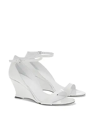 FERRAGAMO Ferragamo Women's Vidette Ankle Strap Wedge Sandals Optic White