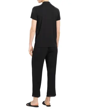 Natori Feathers Essentials Short Sleeve Pajama Set - Black