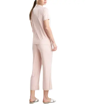 Natori Feathers Essentials Short Sleeve Pajama Set - Cameo Rose