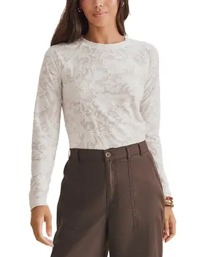 Splendid Cecelia Floral Long Sleeve Tee - Shell
