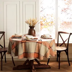 ELRENE HOME FASHIONS Autumnal Harvest Jacquard Tablecloth, 70 X 70 Round - Multi
