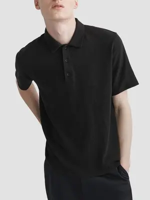 Rag & Bone Classic Flame Polo Shirt - Black