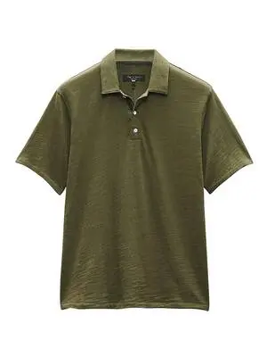 Rag & Bone Classic Flame Polo Shirt Forest Green