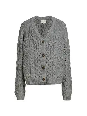 LOULOU STUDIO Kuma Cable-knit Wool-cashmere Cardigan