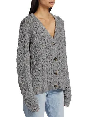 LOULOU STUDIO Kuma Cable-knit Wool-cashmere Cardigan