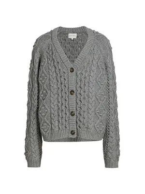 LOULOU STUDIO Kuma Cable-knit Wool-cashmere Cardigan