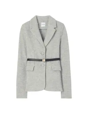 St. John Women's Wool-Mohair Jacket - Light Heather Gray  - Light Heather Gray