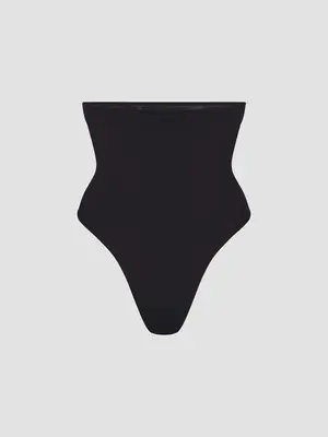 SKIMS Seamless Sculpt High-waisted Thong - Onyx