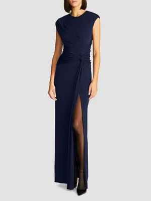 Halston Giovanna Jersey Twisted Gown