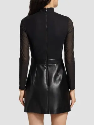 Alice + Olivia Chara Mixed-media Minidress