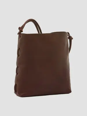 Il Bisonte Snodo Leather Crossbody Tote Bag - Caffe