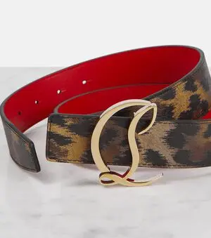 CHRISTIAN LOUBOUTIN Cl Logo Animal-print Belt