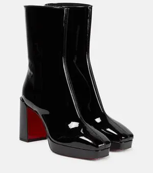 CHRISTIAN LOUBOUTIN Alleo 90 Patent Leather Ankle Boots