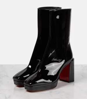 CHRISTIAN LOUBOUTIN Alleo 90 Patent Leather Ankle Boots