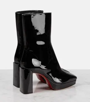 CHRISTIAN LOUBOUTIN Alleo 90 Patent Leather Ankle Boots
