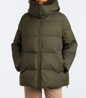 YVES SALOMON Shearling-trimmed Down Jacket - Green