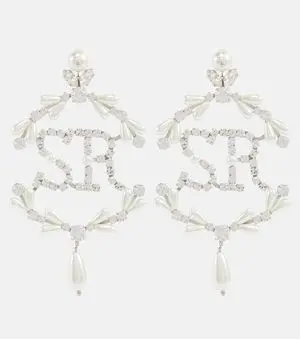Simone Rocha Crystal And Pearl Earrings - White