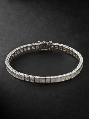 KOLOURS JEWELRY 14-karat White Gold Diamond Tennis Bracelet - Silver