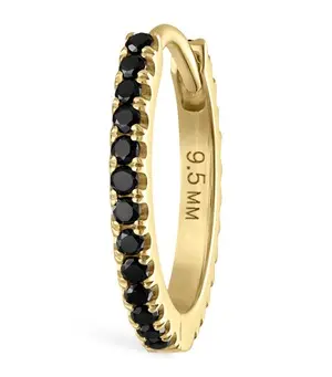 MARIA TASH Black Diamond Eternity Hoop Earring - Gold