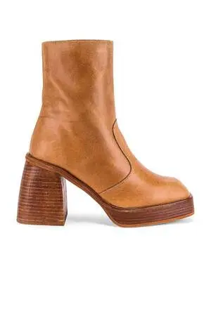 Free People Ruby Platform Ankle Boots In Camel - Brown