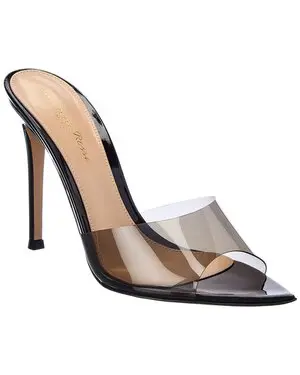 GIANVITO ROSSI Elle 105 Patent & Vinyl Sandal - Black